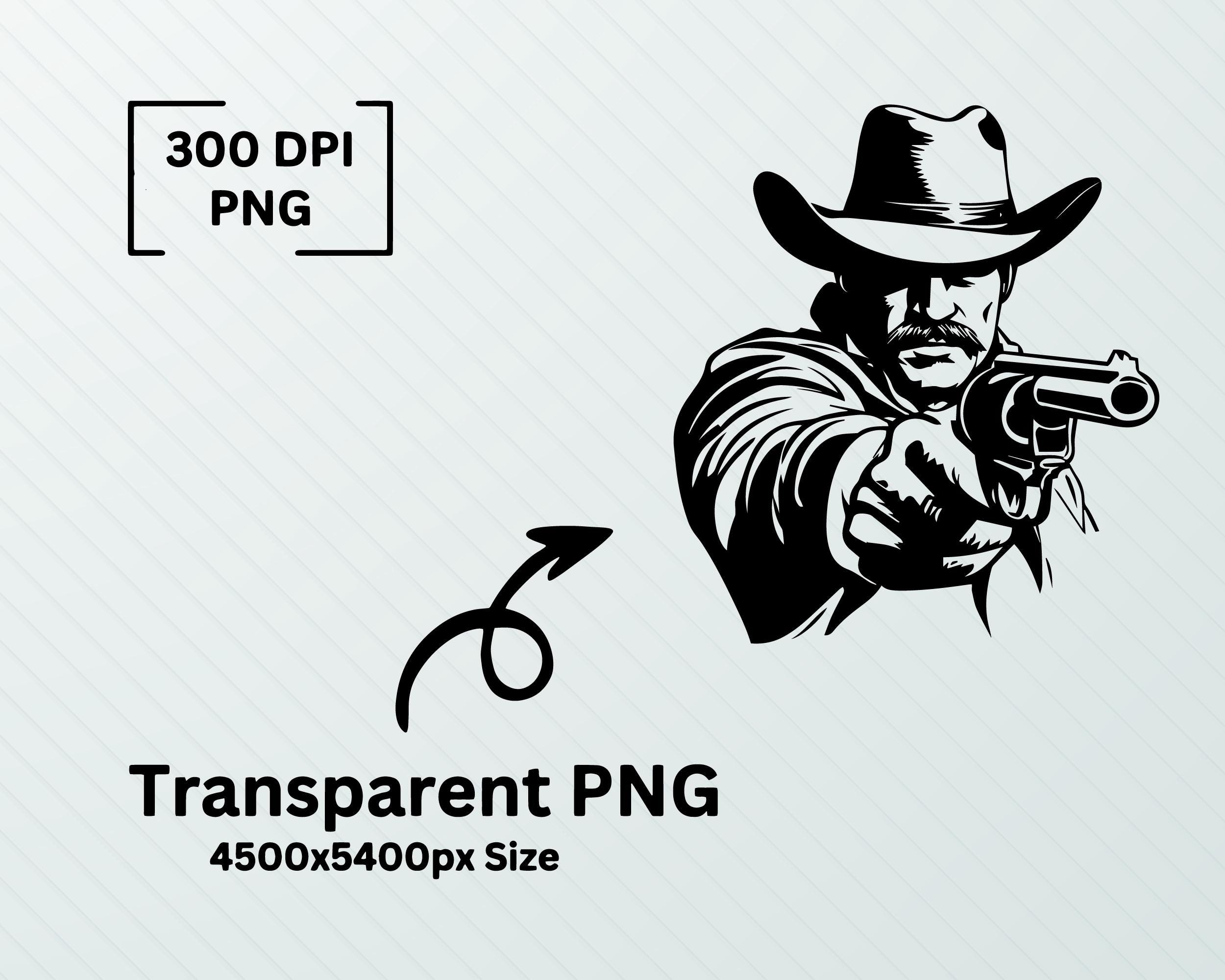 Cowboy Outlaw SVG PNG: Bandit Clipart, Wild West Design (digital ...