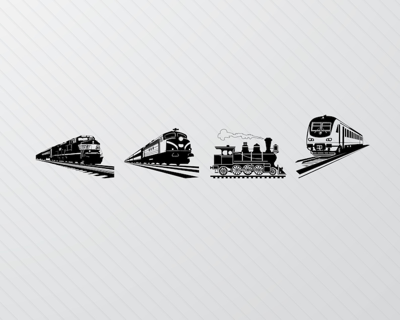 Train Svg Bundle, Train Silhouette Bundle, Train Clipart Png, Big Train ...