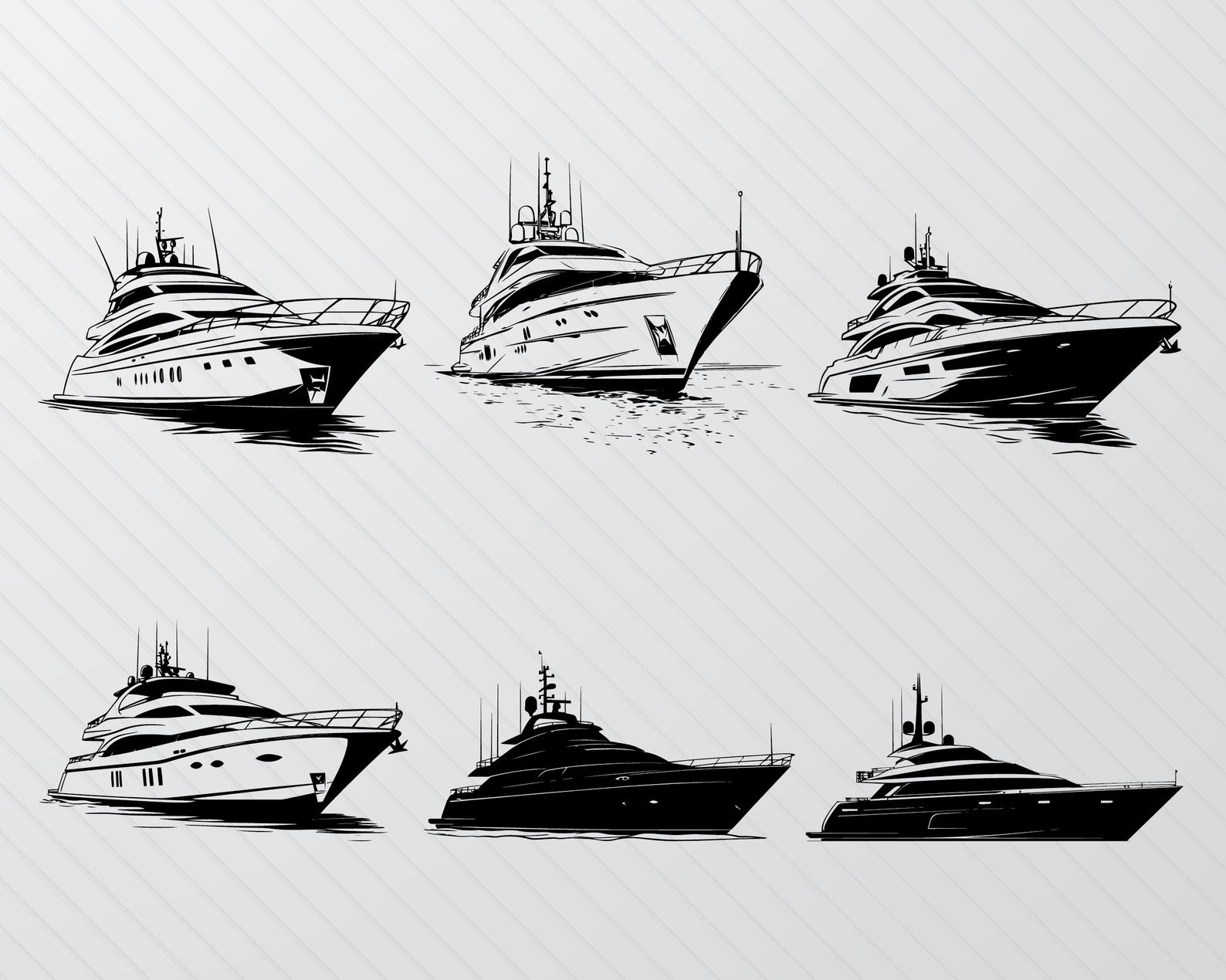 Yacht Svg Bundle, Yacht Silhouette Cut File, Yacht Vector Art, Yacht ...