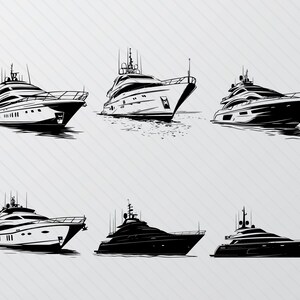 Yacht Svg Bundle, Yacht Silhouette Cut File, Yacht Vector Art, Yacht ...