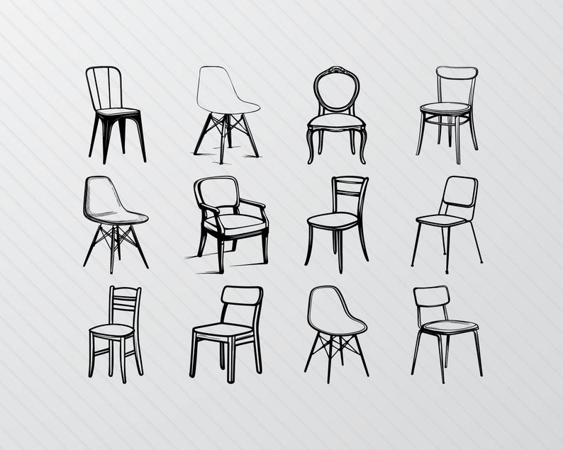 Chair Svg Bundle, Chair Silhouette Svg, Furniture Chair Clipart Png ...