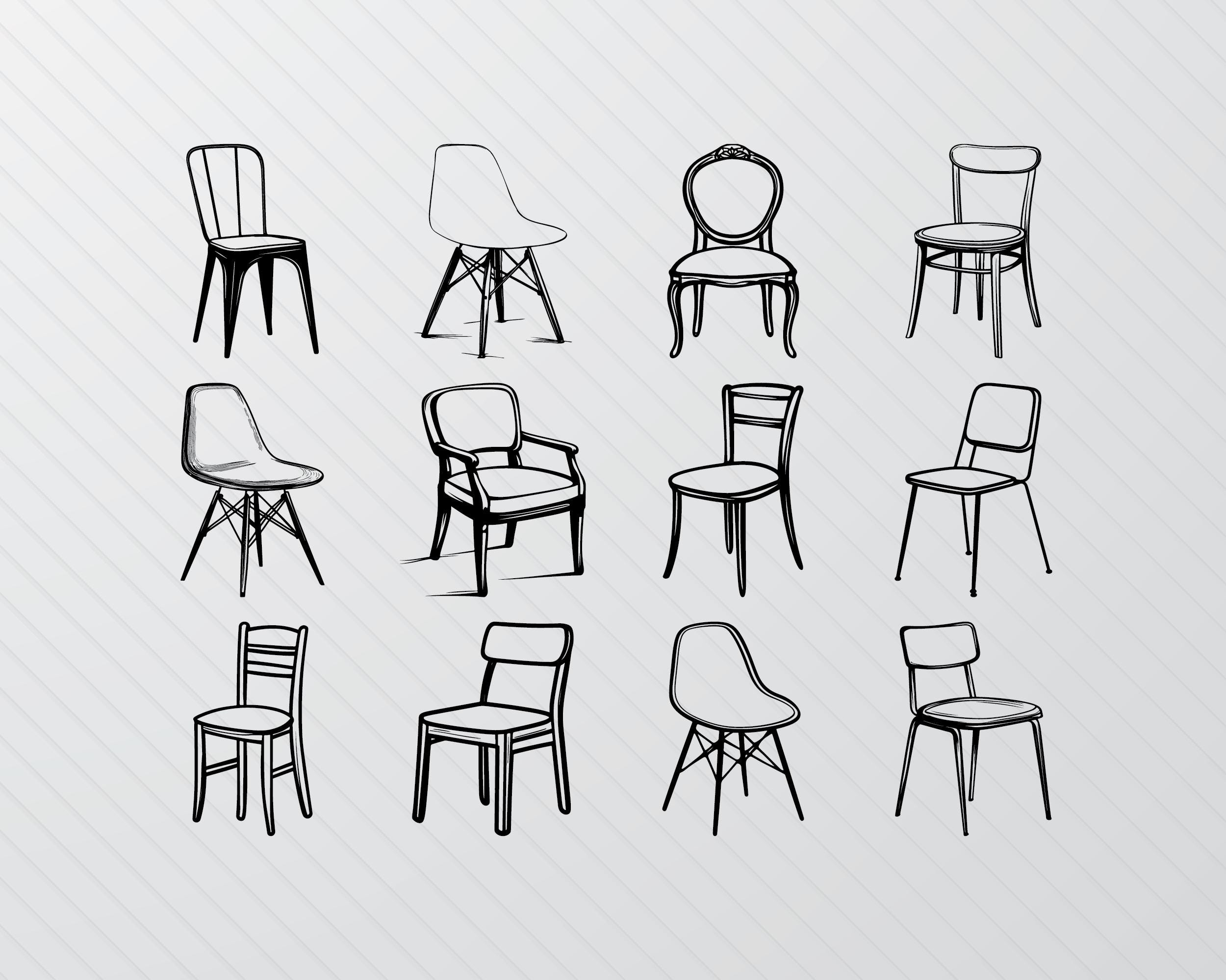 Chair Svg Bundle, Chair Silhouette Svg, Furniture Chair Clipart Png ...