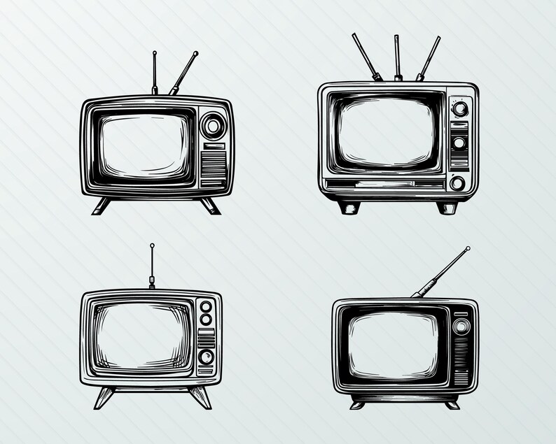 Retro Tv SVG, Retro Tv PNG, Retro Television Clipart, Silhouette, Tv ...