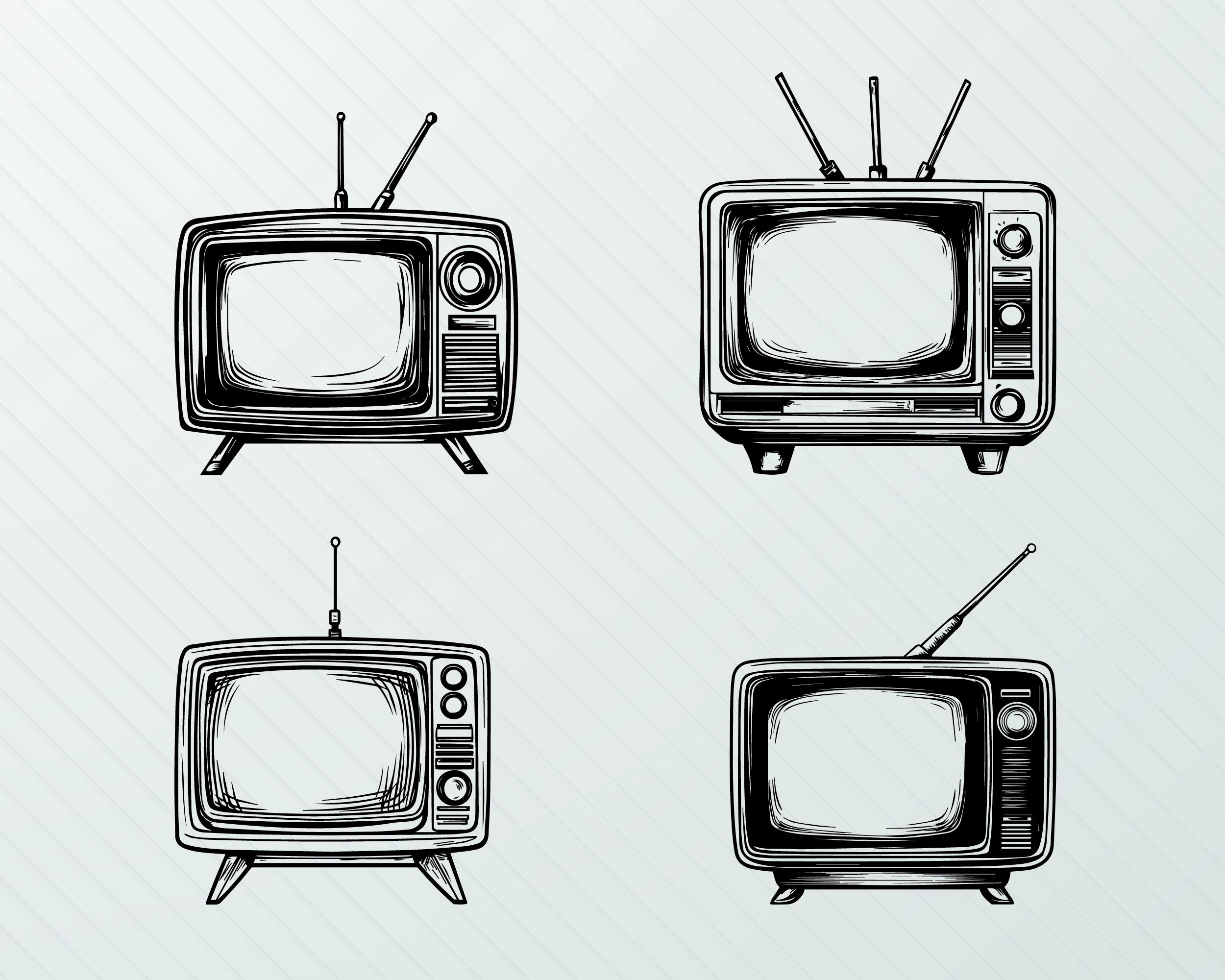 Retro Tv SVG, Retro Tv PNG, Retro Television Clipart, Silhouette, Tv ...