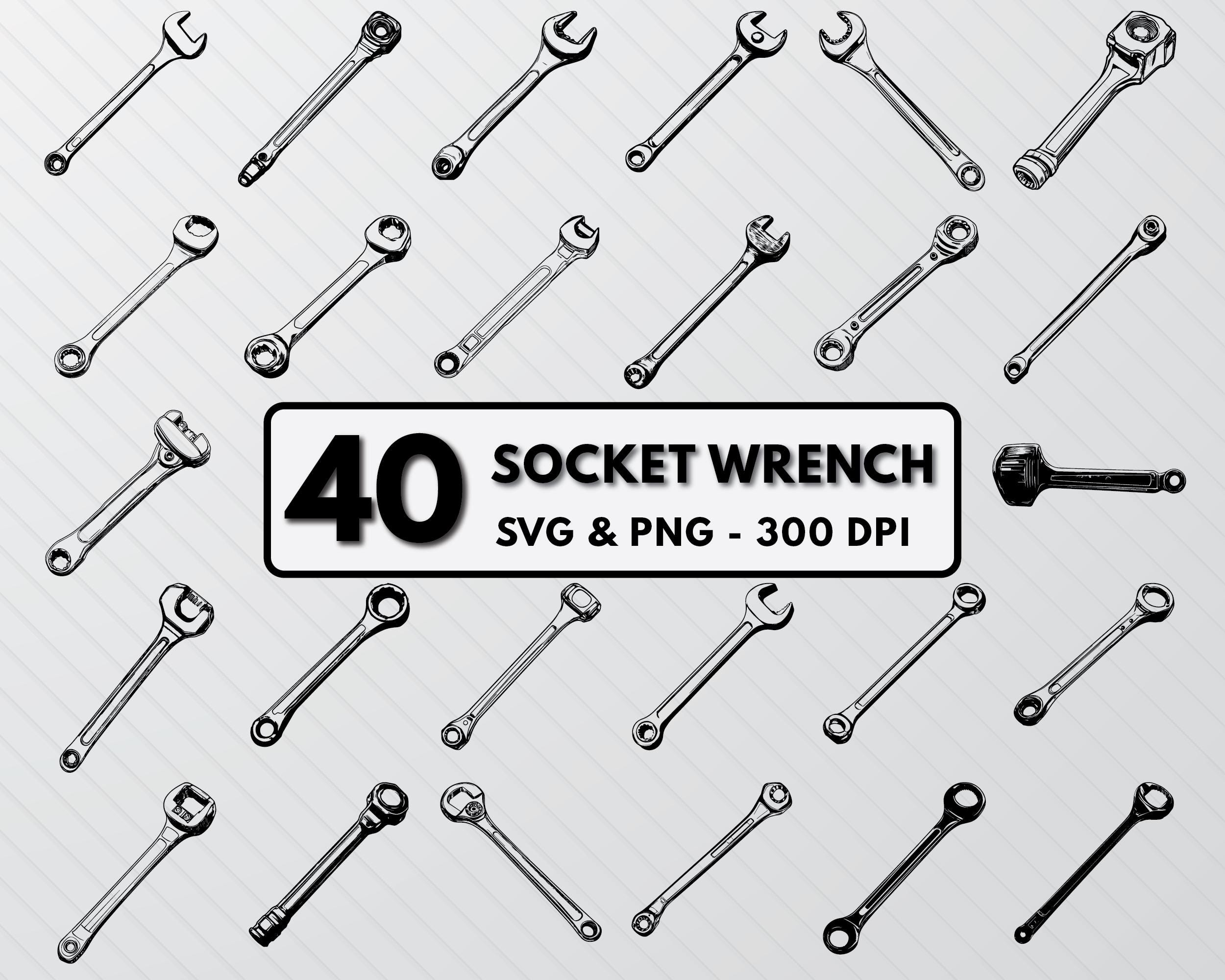 Socket Wrench SVG Bundle: Silhouette Art, PNG Clipart (digital Files ...