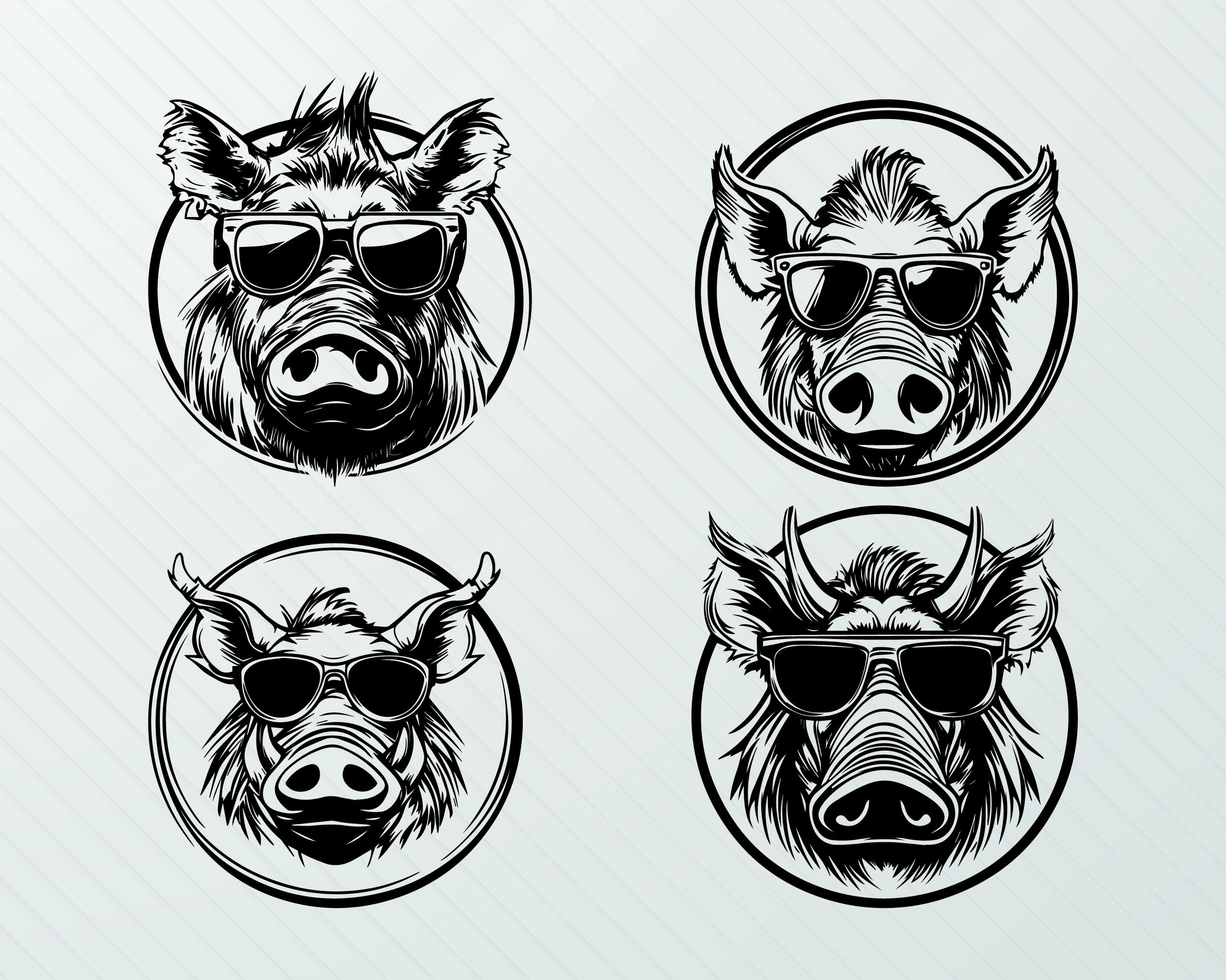 Warthog SVG PNG: Wild Pig Vector Clipart Cut Files - Etsy