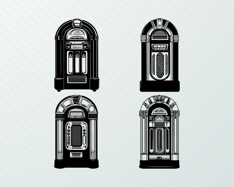 Retro Jukebox Svg Png Bundle, Retro Jukebox Silhouette, Retro Jukebox ...