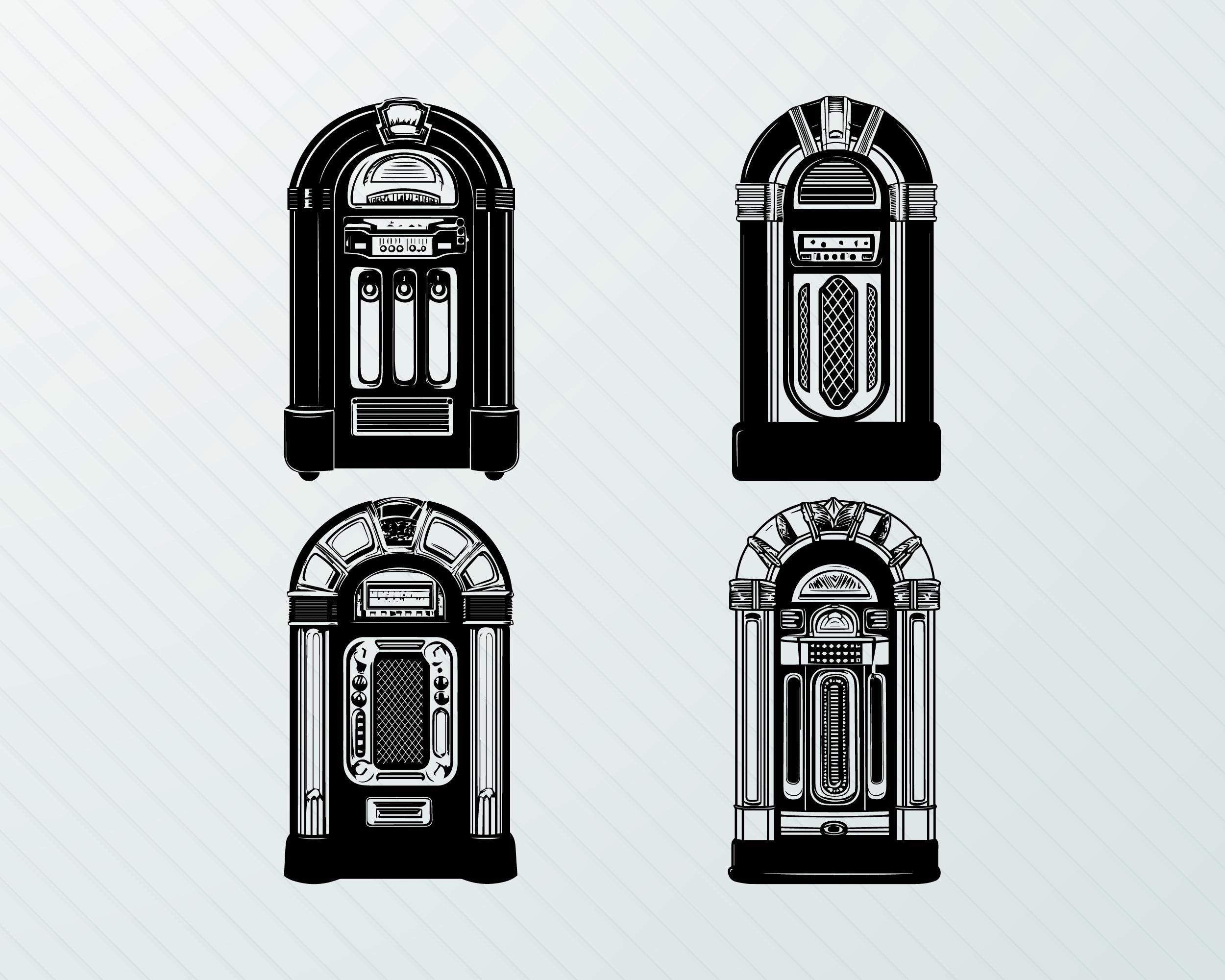 Retro Jukebox Svg Png Bundle, Retro Jukebox Silhouette, Retro Jukebox ...