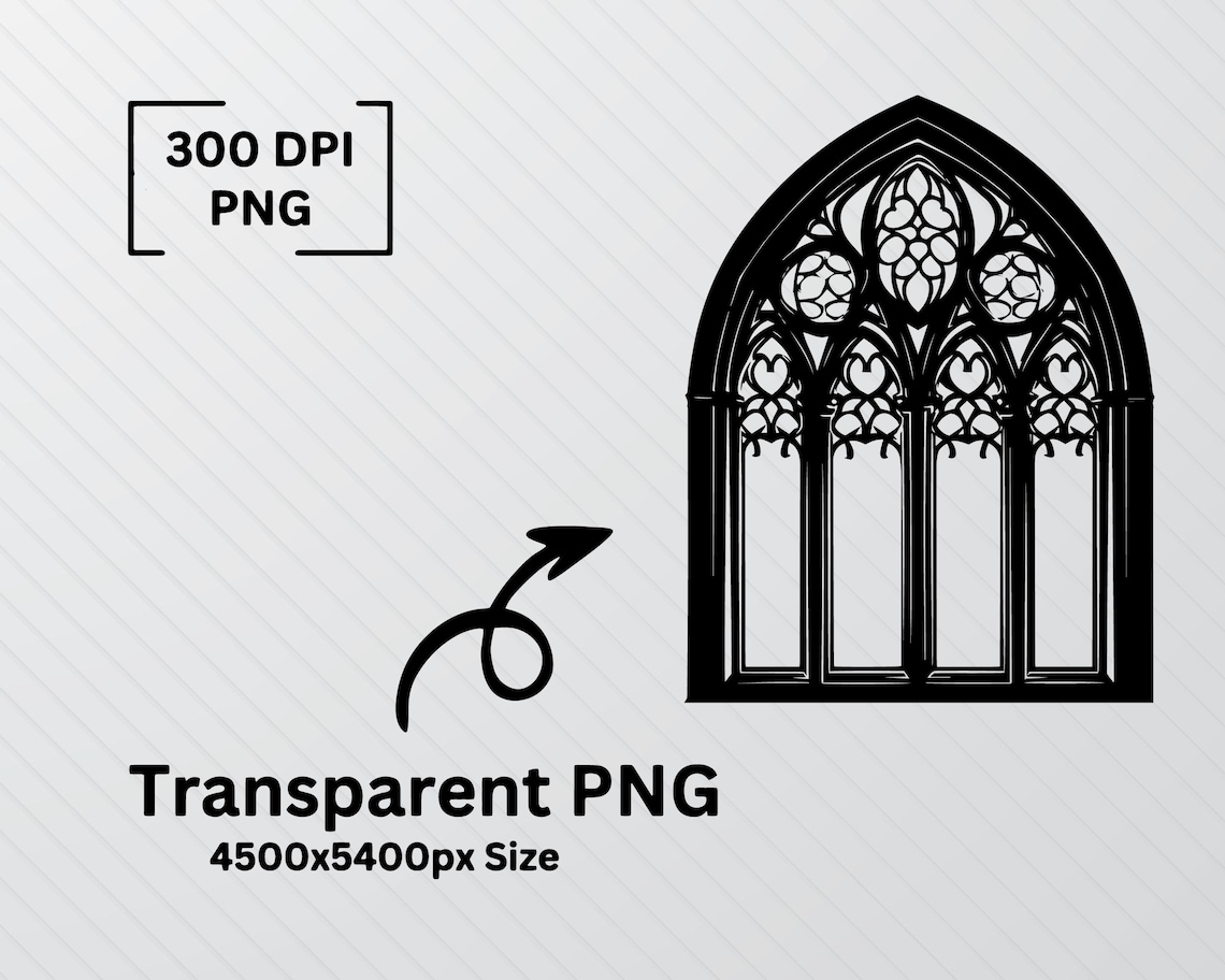 Gothic Window Svg Bundle, Gothic Window Silhouette, Gothic Window Cut ...