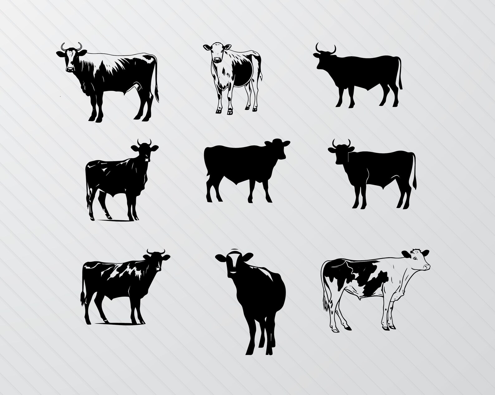 Cow Svg Bundle, Cows Silhouette, Cute Cow Clipart Png, Highland Cow ...