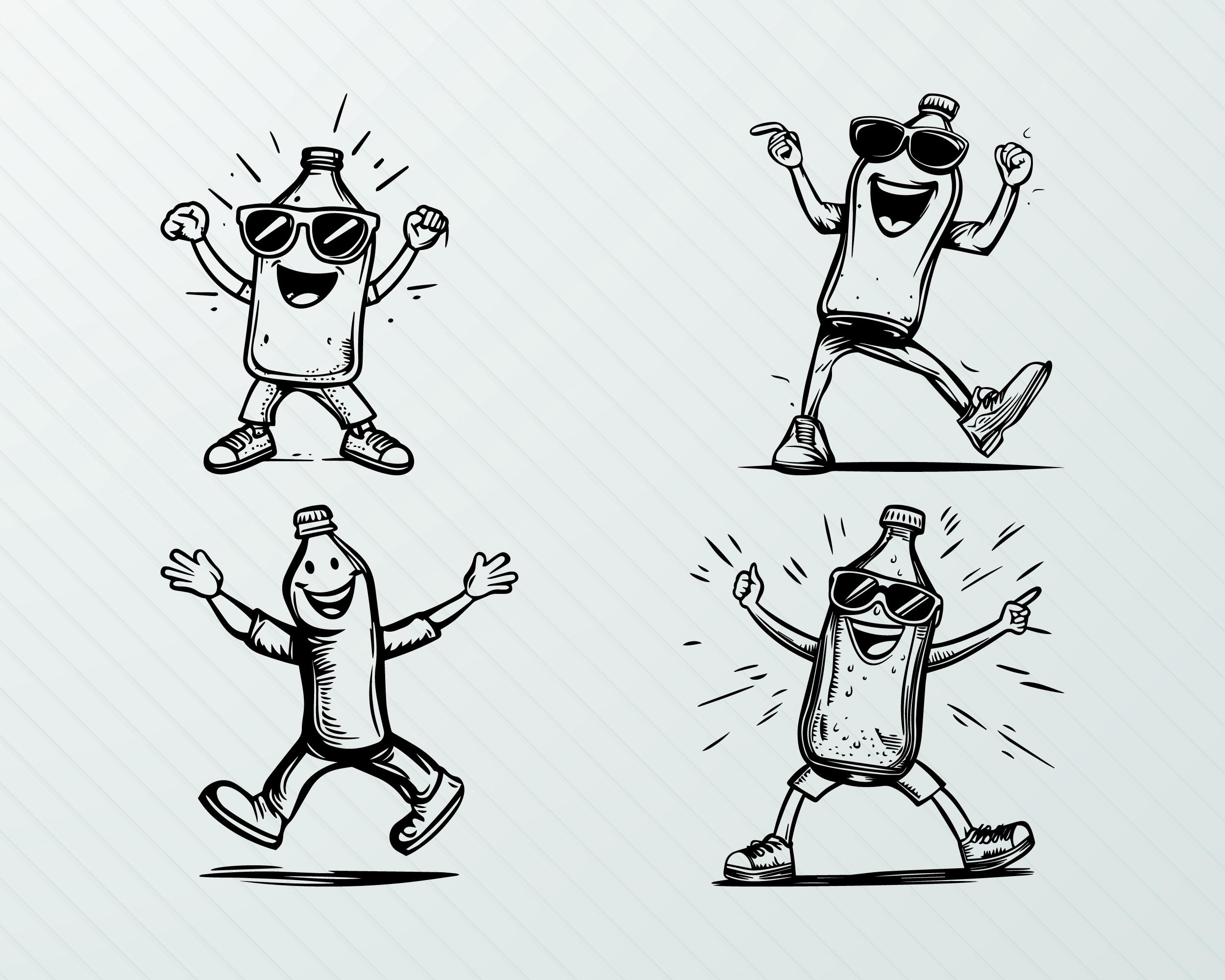Dancing Soda Bottle Clipart: SVG, PNG, Vector, Cricut (digital Download ...