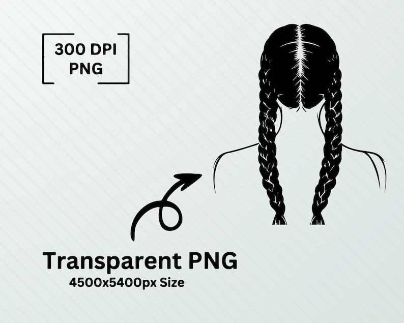 Braids SVG & PNG Clipart: Hair Braid Designs (300 DPI) - Etsy