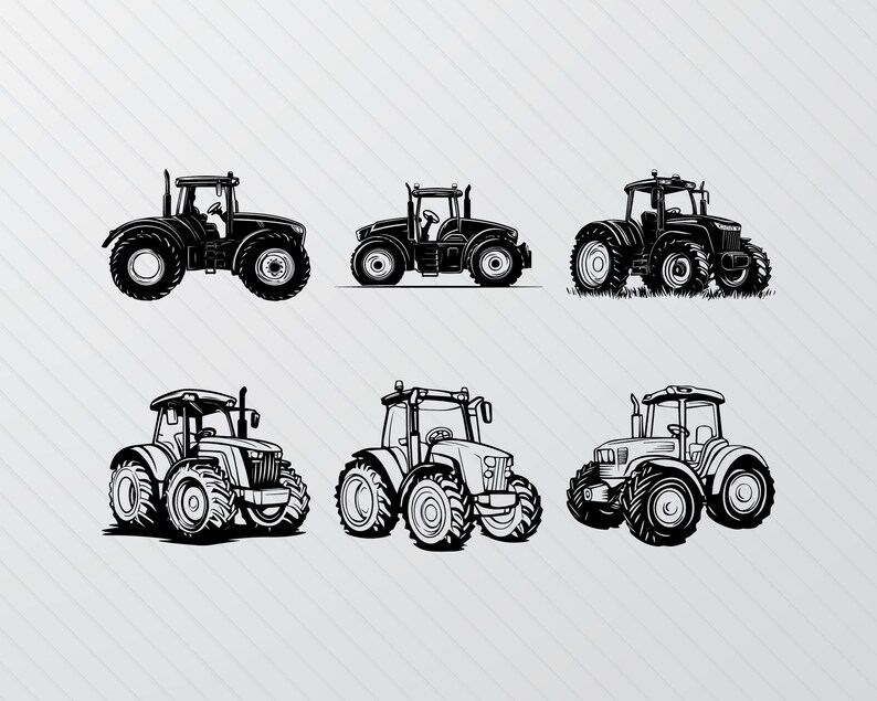 Tractor Silhouette Svg, Tractor Svg Bundle, Tractor Clipart Png ...