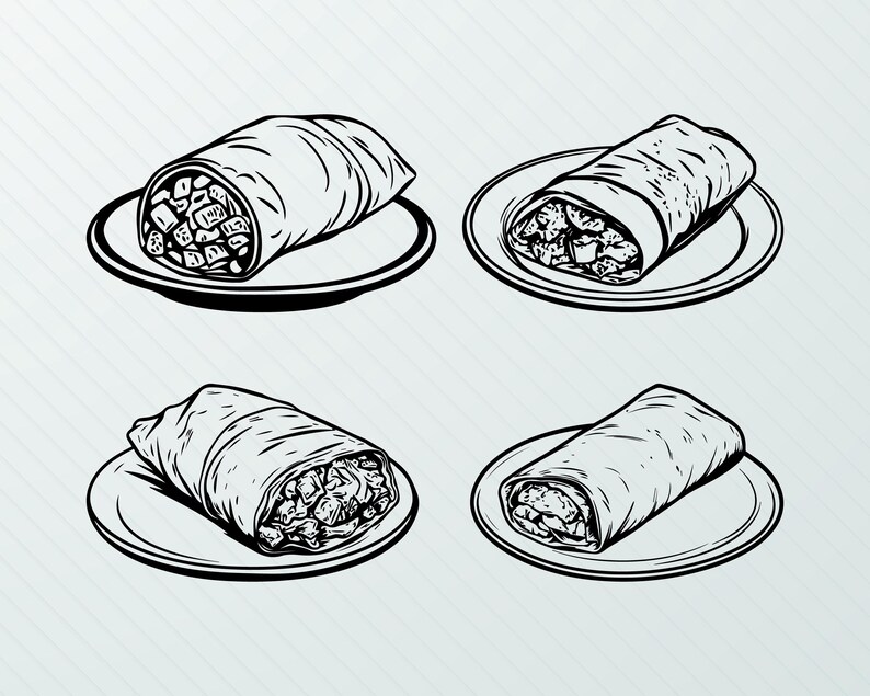Burrito Svg Png Bundle, Burrito Clipart, Burrito Silhouette, Burrito ...