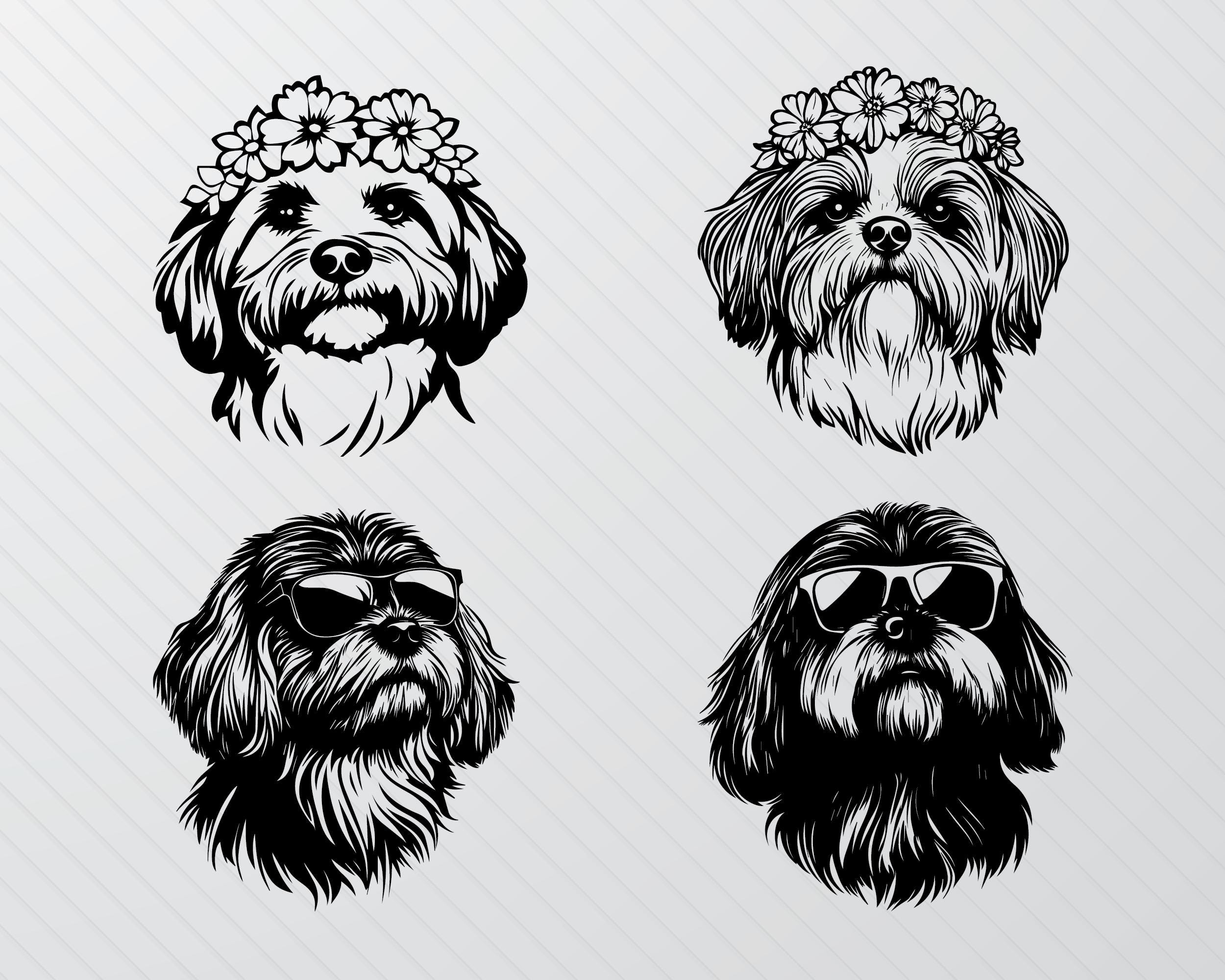 Lhasa Apso Svg Bundle, Lhasa Apso Dog Silhouette, Lhasa Apso Png Decal ...