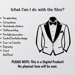 Tuxedo Silhouette SVG Bundle: Clipart, Icon, Decal (PNG, Vector) - Etsy