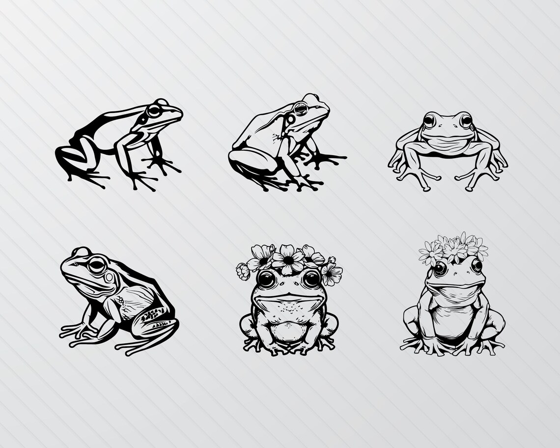Frog Silhouette Svg, Frog Svg Cut File, Frogs Clipart, Frog Png Files ...
