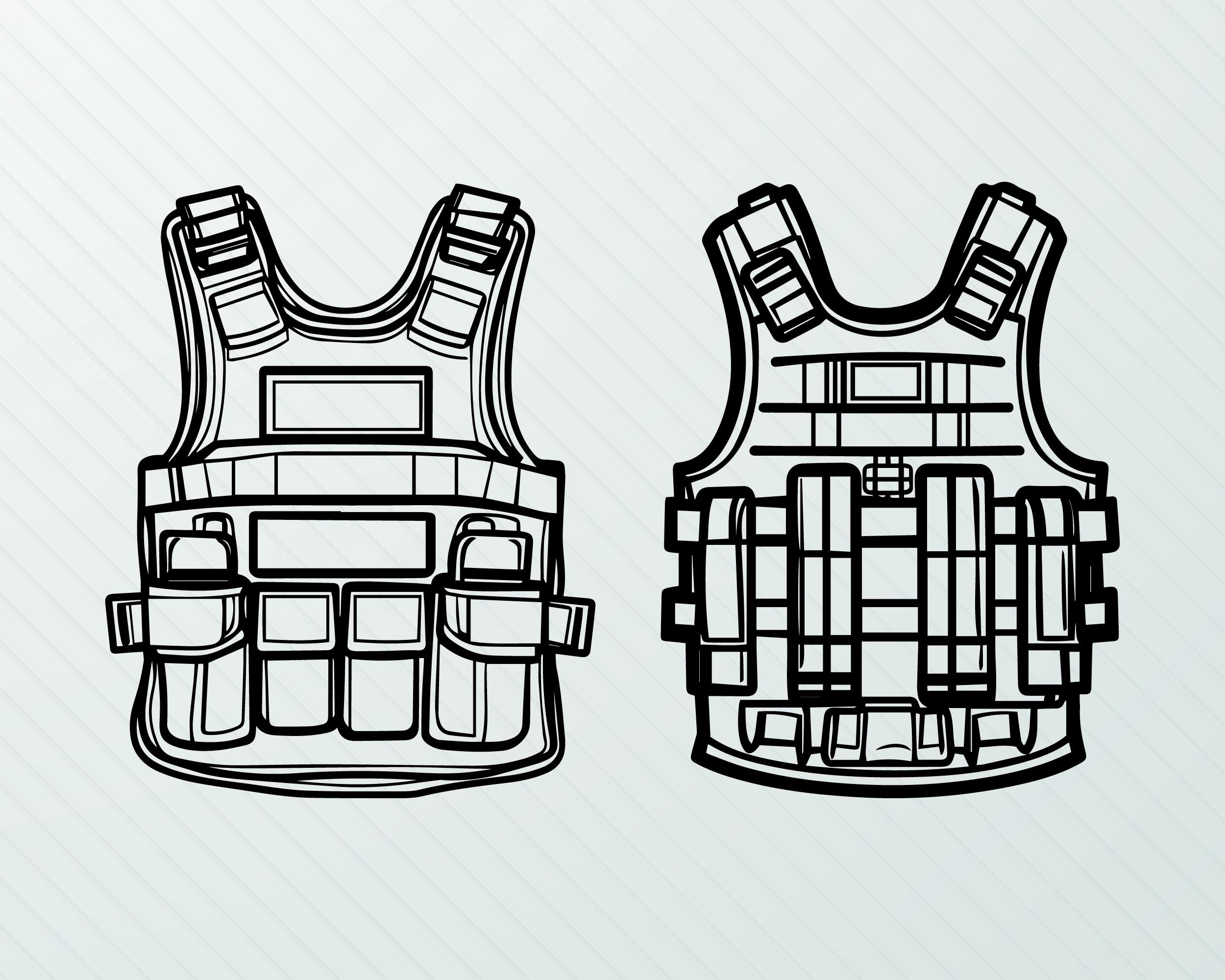 Bulletproof Vest Clipart: SVG PNG Bundle, Decal Vector (digital ...