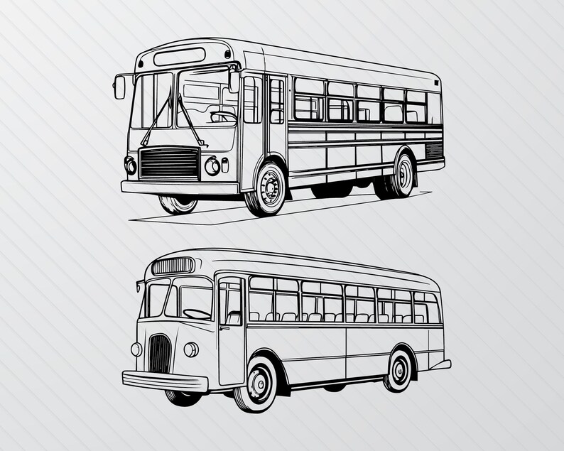 City Bus SVG Bundle: Silhouette Clipart, Decal Cut File (PNG) - Etsy