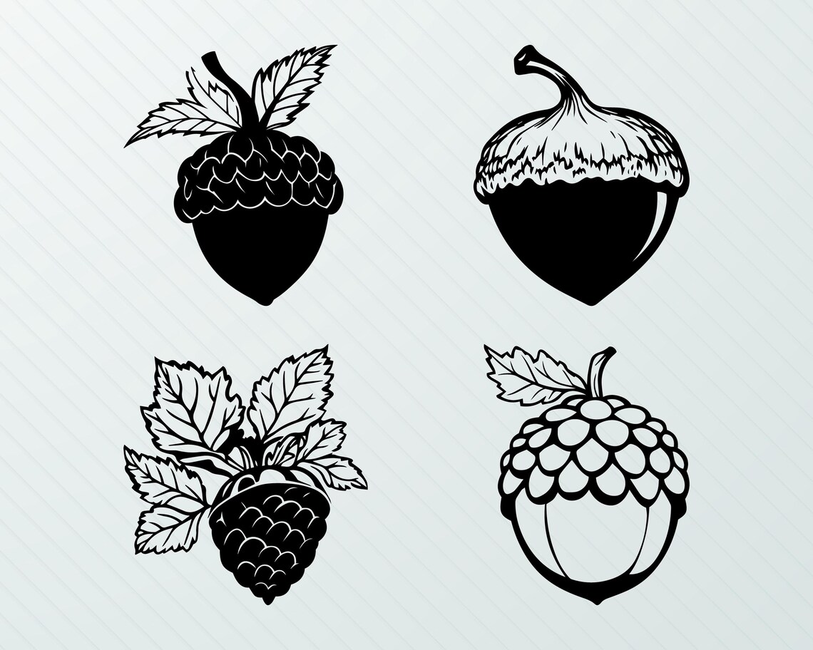 Acorn Svg Png, Acorn Clipart, Acorn Silhouette, Fruit Decal, Acorn ...