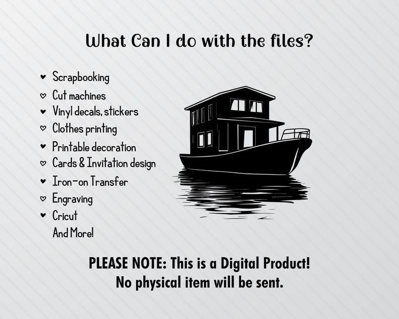 Houseboat SVG Bundle: Floating Home Clipart, Water Transport Decal (PNG ...