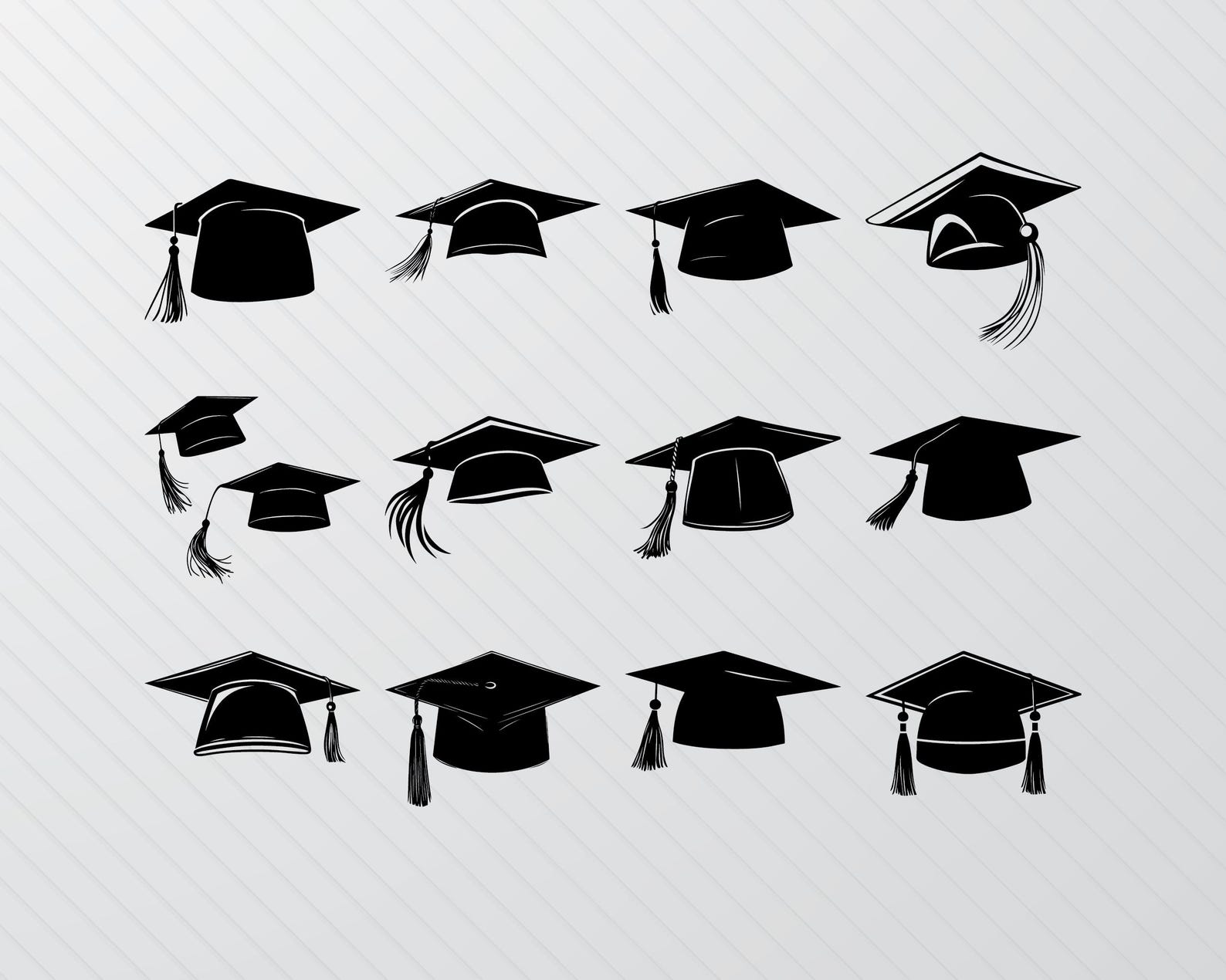 Graduation Hat Silhouette, Graduation Hat Svg Bundle Cut Files ...