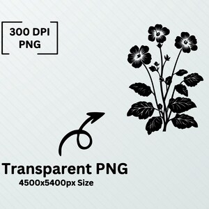 Primrose Flower Svg Png, Primrose Clipart, Floral Silhouette, Decal ...