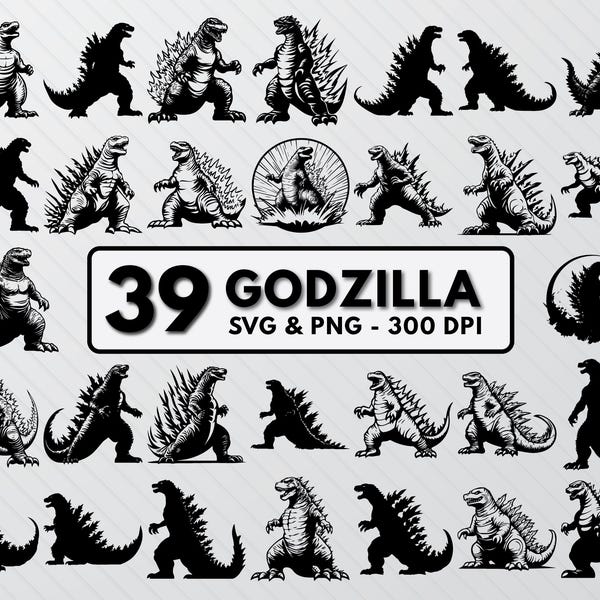 Godzilla Svg - Etsy