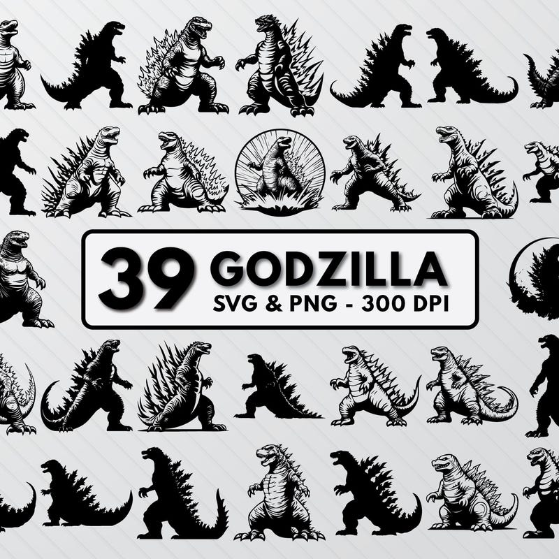 Godzilla Silhouette - Etsy