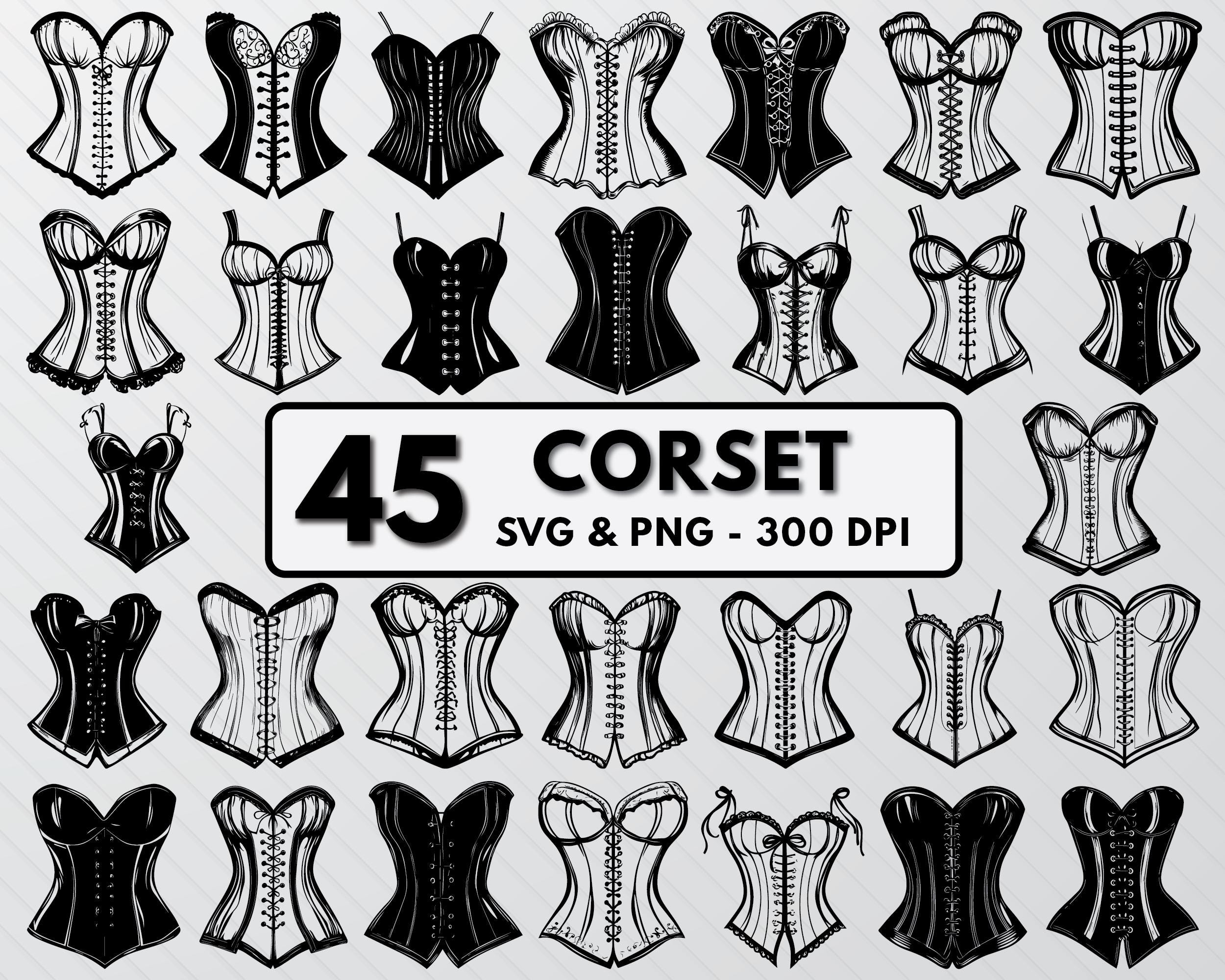 Women Corset Silhouette Svg, Corset Svg Bundle Set, Women Fashion ...