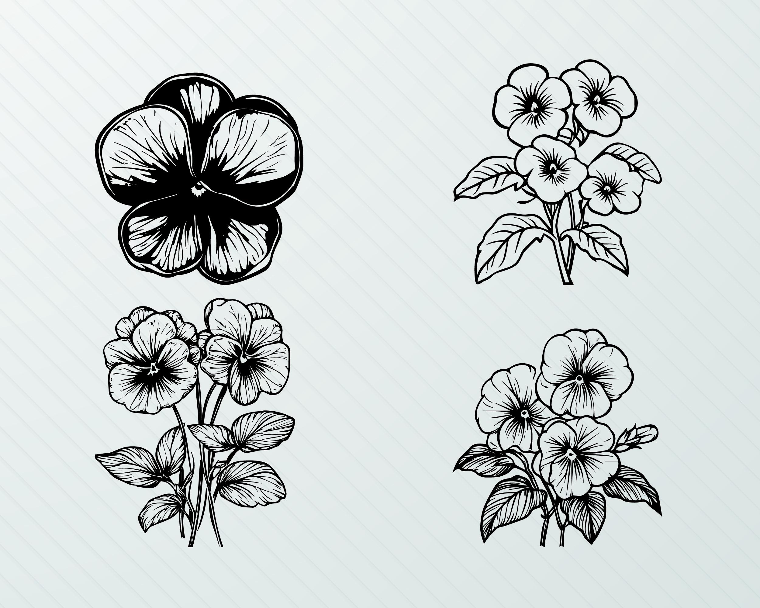 Violet Flower SVG: February Birth Flower Clipart (PNG, Vector) - Etsy