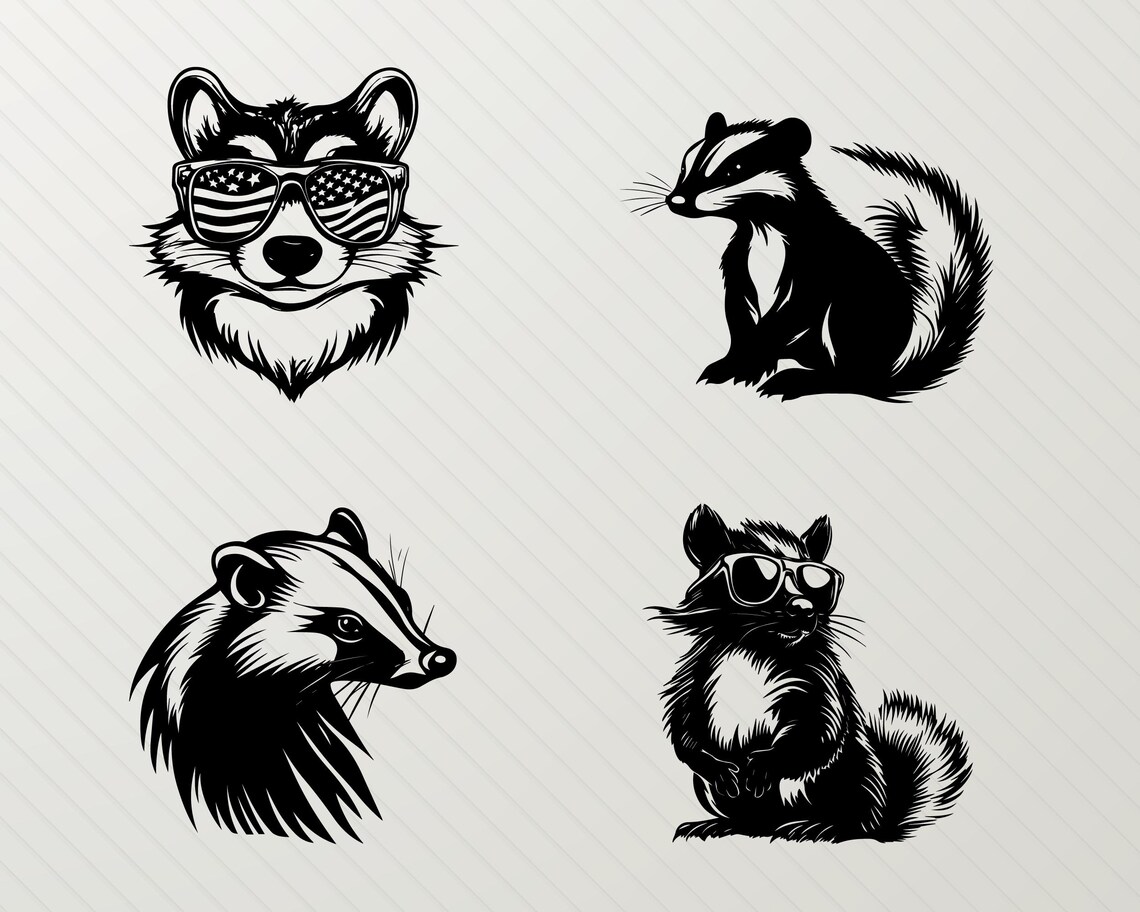 Skunk SVG Bundle: Silhouette Art, Vector Decal (digital Download) - Etsy