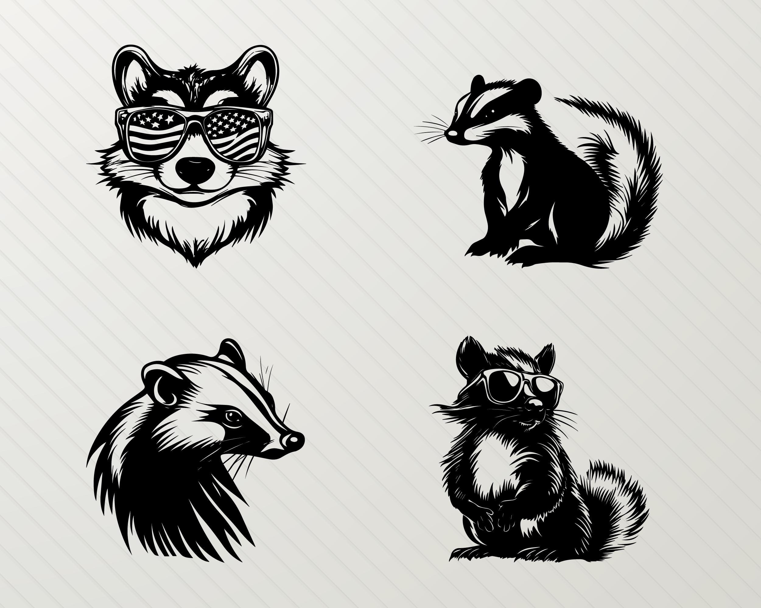 Skunk SVG Bundle: Silhouette Art, Vector Decal (digital Download) - Etsy