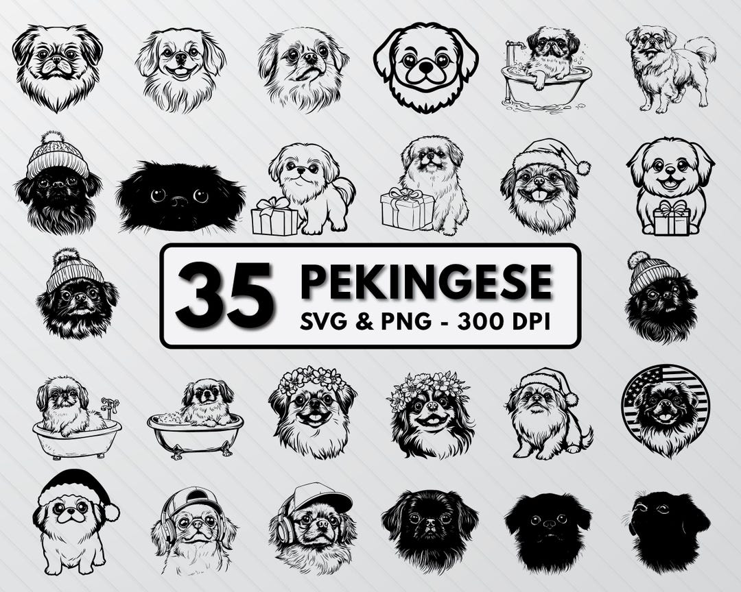 Pekingese Svg Bundle, Pekingese Dog Silhouette Cut File Cricut, Dog ...