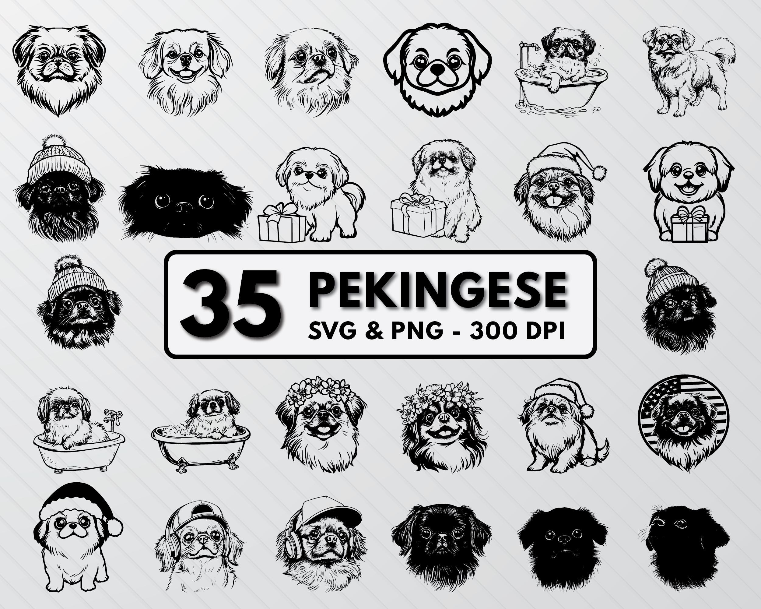 Pekingese Svg Bundle, Pekingese Dog Silhouette Cut File Cricut, Dog ...