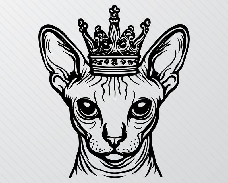 Sphynx Cat Svg Bundle, Sphynx Cat Silhouette, Cat Breed Svg Png Vector ...