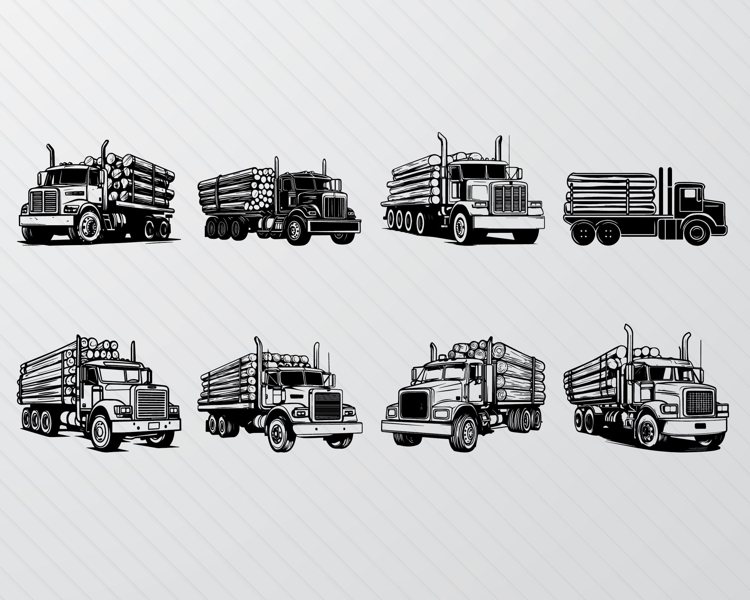 Logging Truck SVG Bundle: Trucker Vector Clipart (PNG, SVG) - Etsy