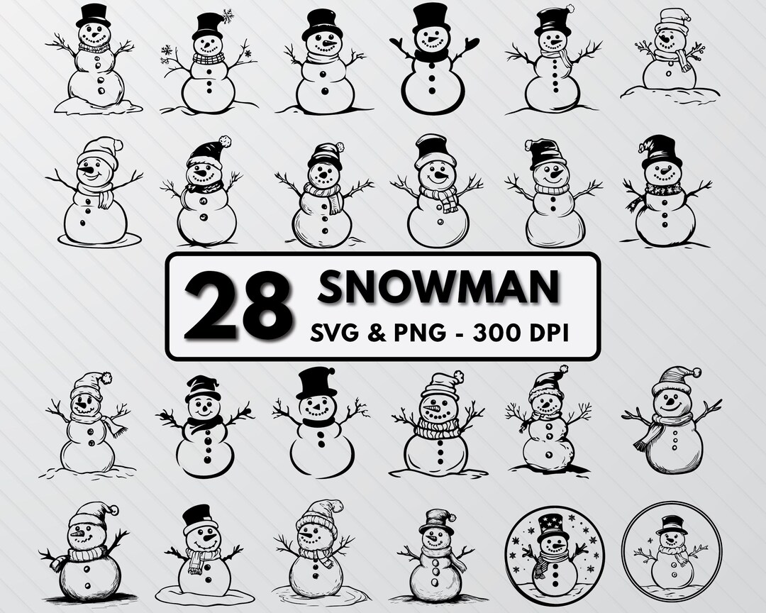 Snowman SVG Bundle: Christmas Clipart, Decal Cut Files (PNG, Vector) - Etsy