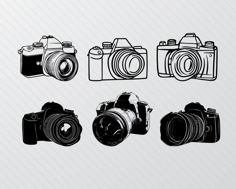 Camera Silhouette, Camera Svg Bundle, Photography Clipart, Camera Png ...