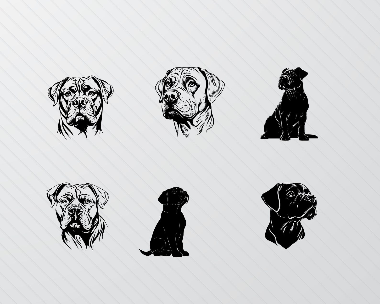 Cane Corso Dog Silhouette, Cane Corso Dogs Svg Bundle, Dogs Clipart ...