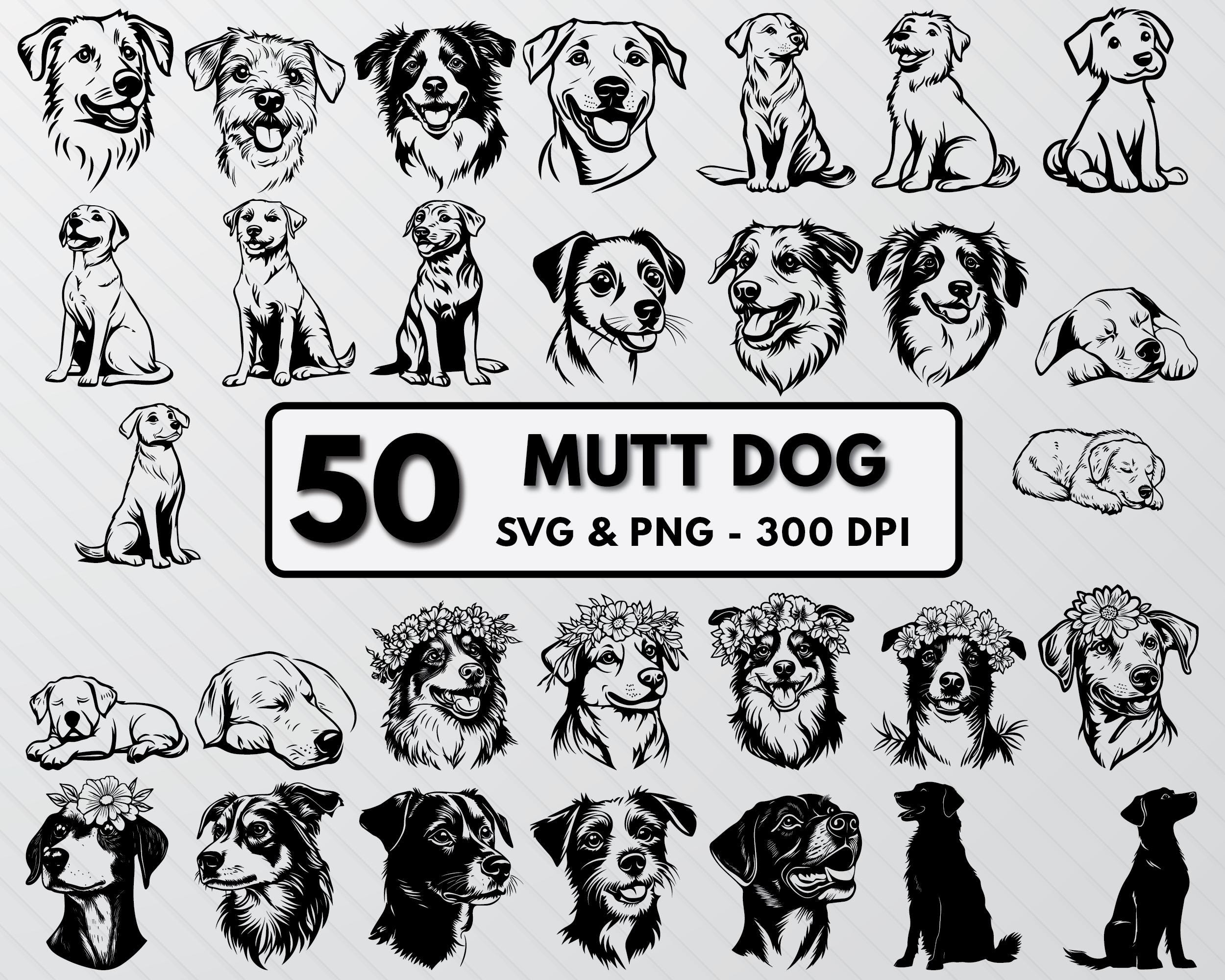 Mutt Dog Svg Bundle, Mutt Dog Silhouette Cut File for Cricut, Mutt Dog ...