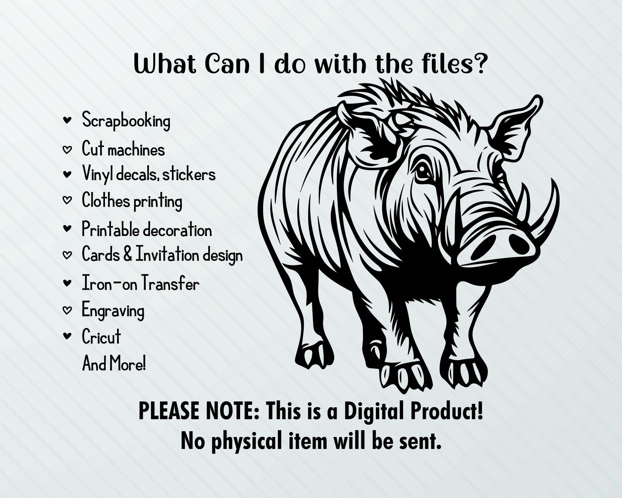 Warthog SVG PNG: Wild Pig Vector Clipart Cut Files - Etsy