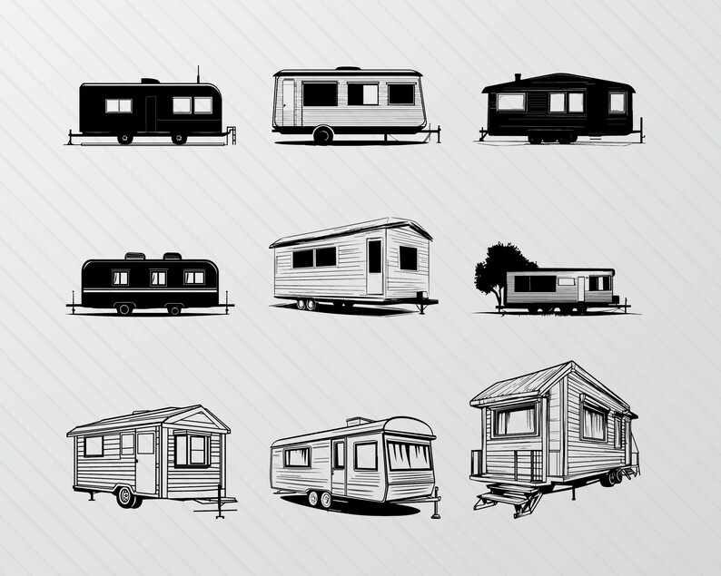 Mobile Home SVG Bundle: 50 Vector Art Designs (PNG, Cricut) - Etsy