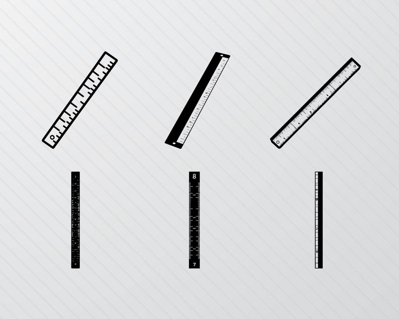 Ruler Silhouette Svg, Ruler Svg Bundle Cut Files, Ruler Vector Art ...