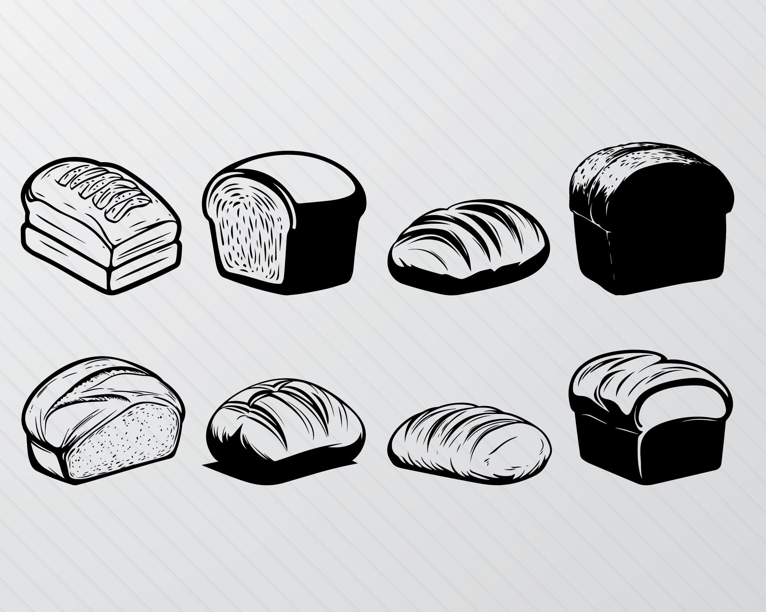 Bread Silhouette, Bread Svg Bundle, Bread Clipart, Bread Png, Bread ...