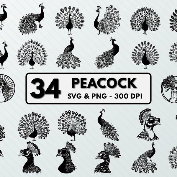 Peacock Wall Decal - Etsy