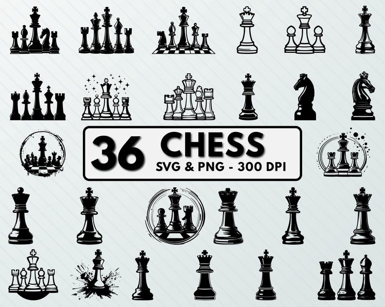 Chess Bundle Svg Png, Chess Clipart, Chess Silhouette, Chess Decal ...