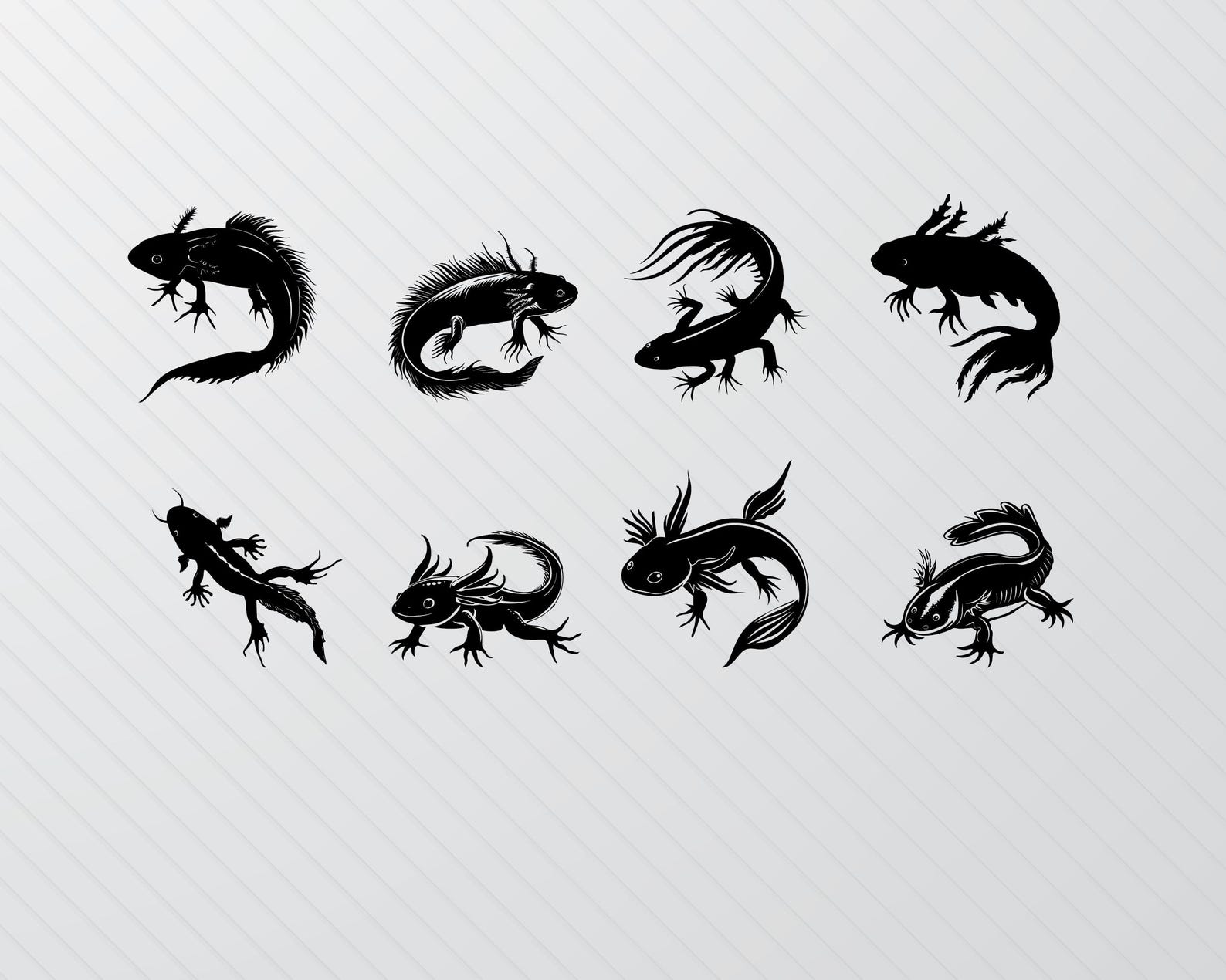 Axolotl Silhouette Svg, Axolotl Svg Cut File, Axolotl Clipart, Axolotl ...