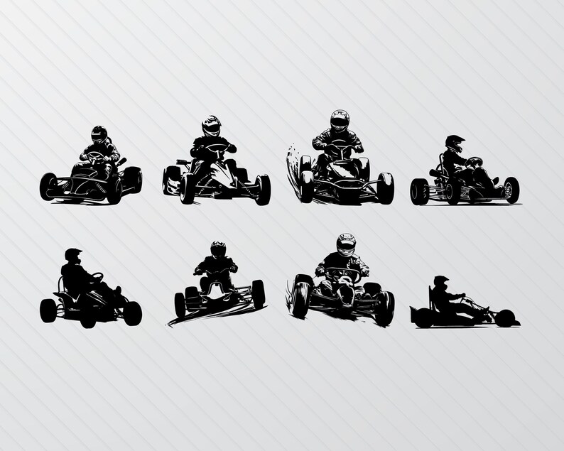 Go Kart SVG Bundle: Racing Clipart, Vector Decal (PNG) - Etsy Australia