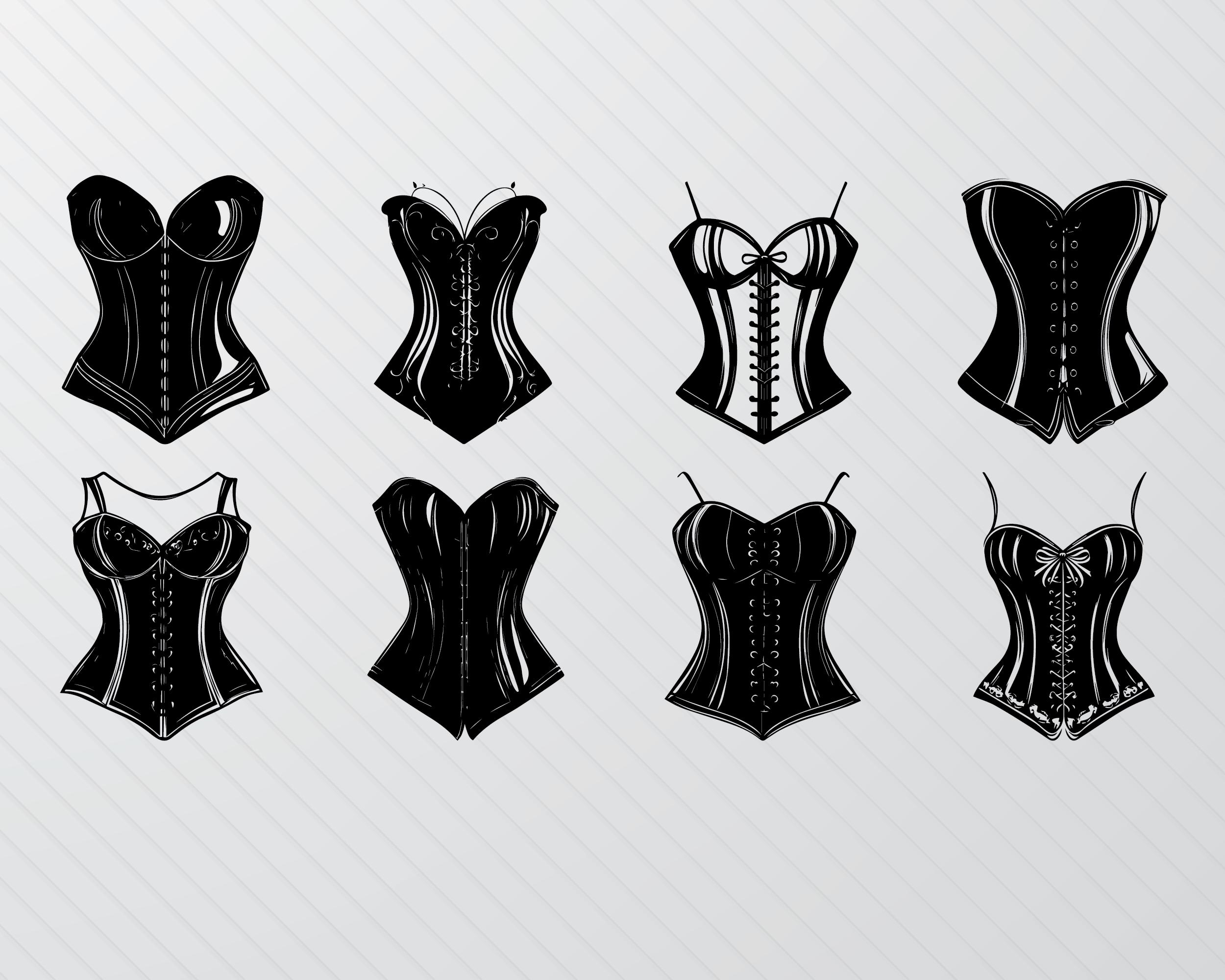 Women Corset Silhouette Svg, Corset Svg Bundle Set, Women Fashion ...